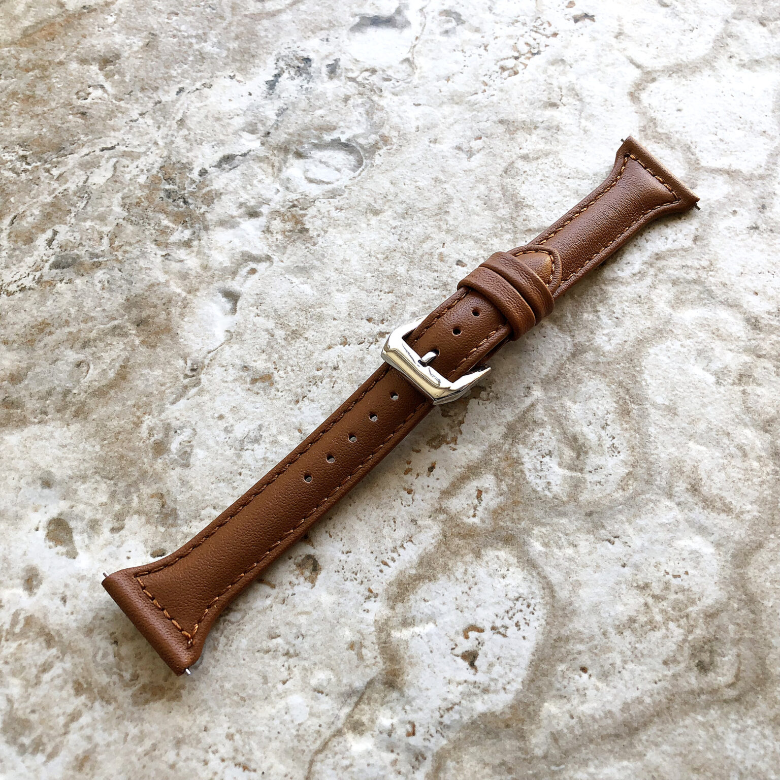 Brown Elegant Band for Garmin Venu Smartwatch Slim Leather Strap with ...