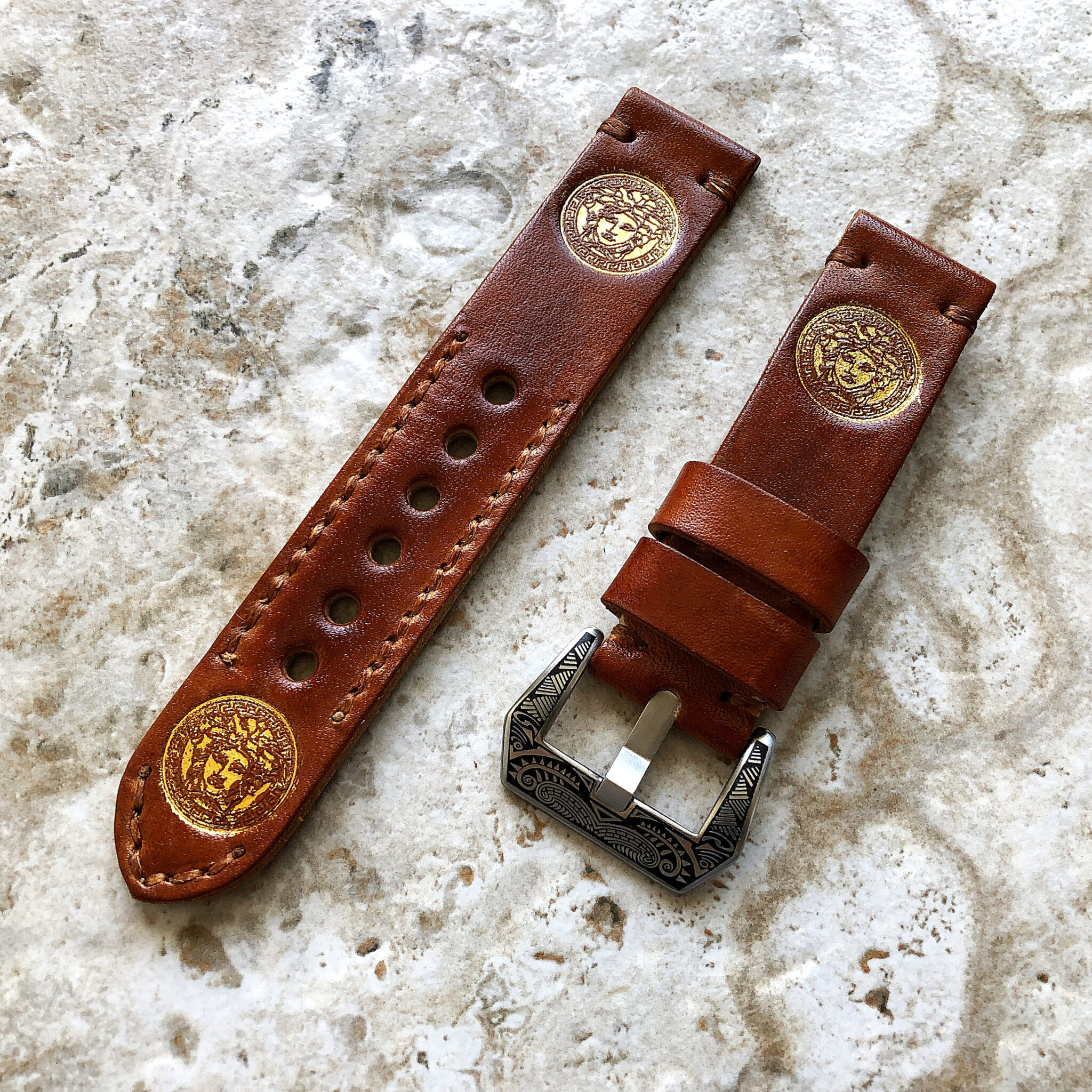 22mm New Vintage Style Medusa Head VERS Watch Band Compatible with ...